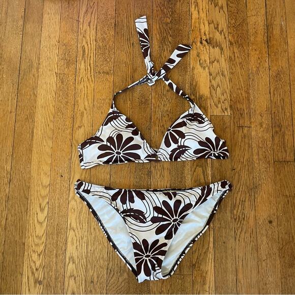 Target | Swim | Target Xxl Xhilaration Bikini White Brown Floral Beach ...